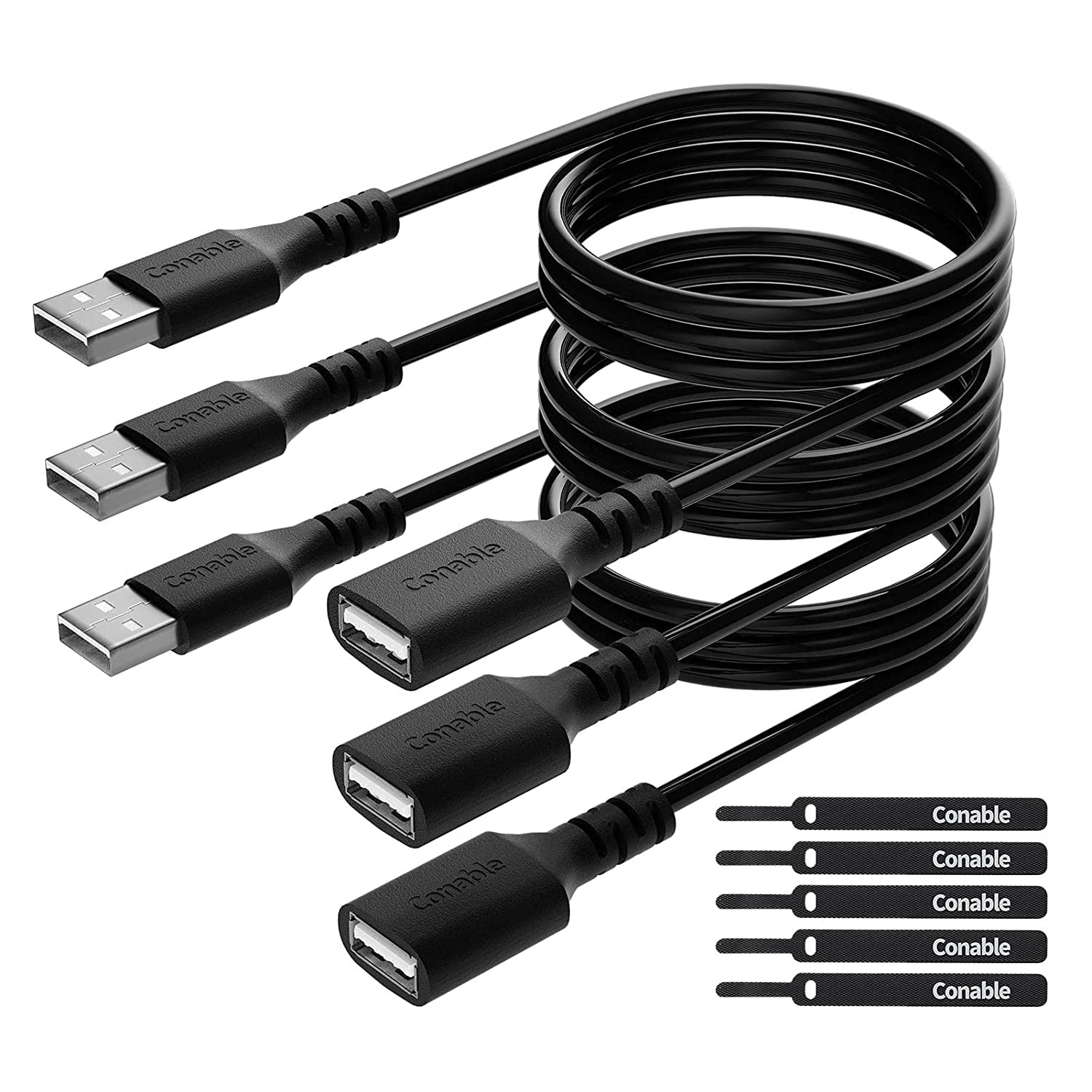 YANLIN-3 Pack USB Extension Cable 8 FT, USB 2.0 Type A Male to Female ...