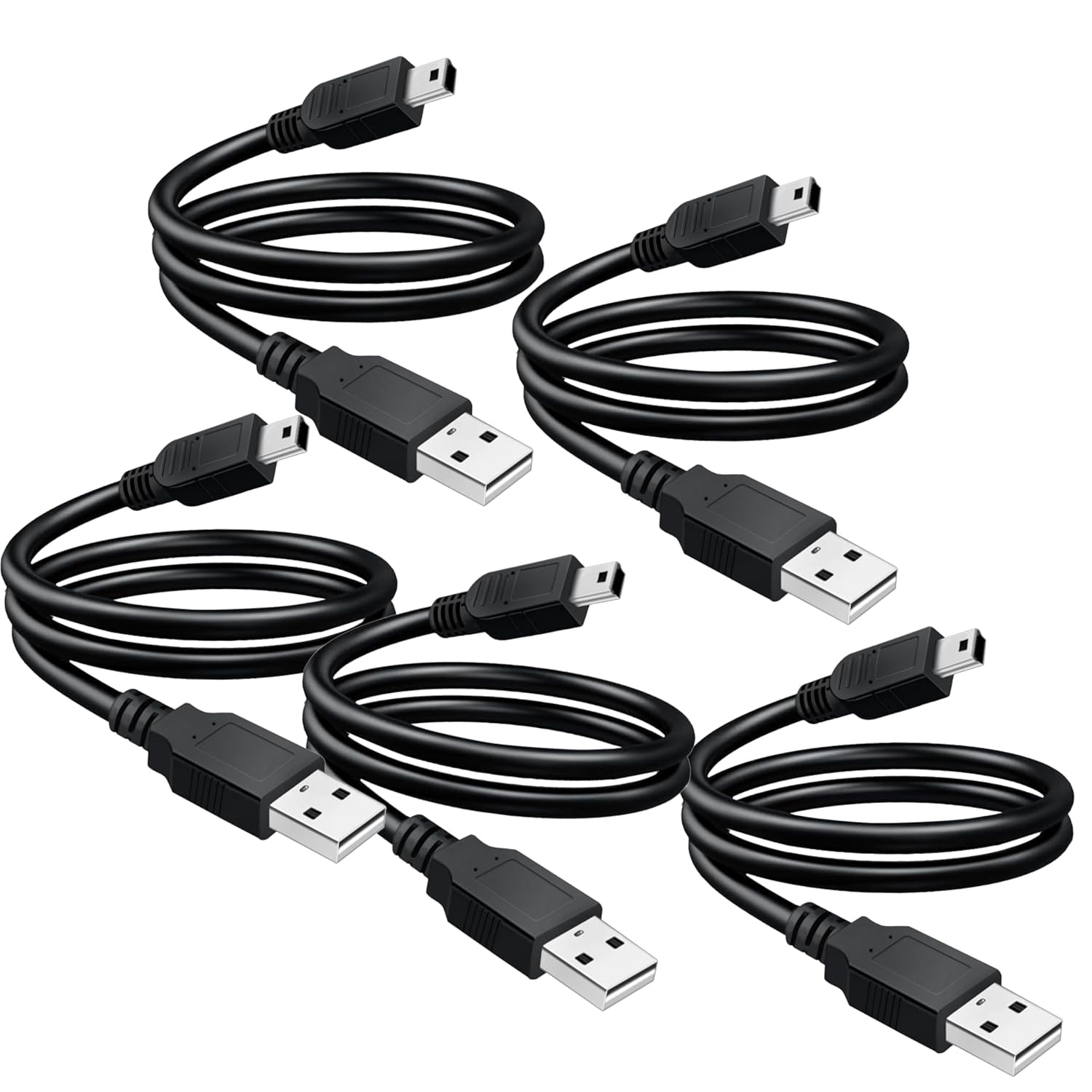 YANLIN-5 Pack USB 2.0 A to Mini 5 pin B Cable for External HDDS/Camera ...