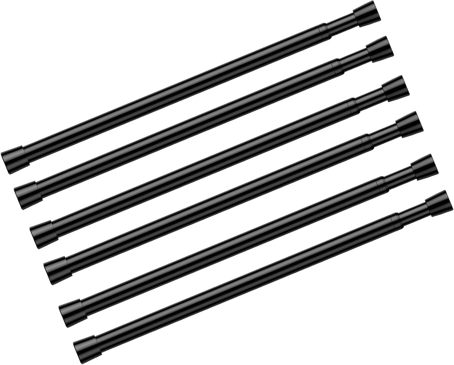 YANLIN-6pack Black Tension Curtain Rod 16-26.9 inch Spring Tension Rod ...