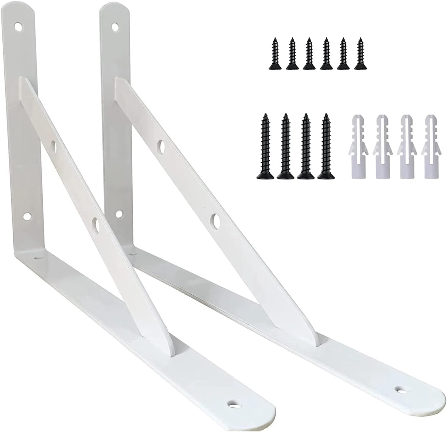 YANLIN-8 Inch Shelf Brackets, 2 Pack Heavy Duty L Brackets for Shelves ...