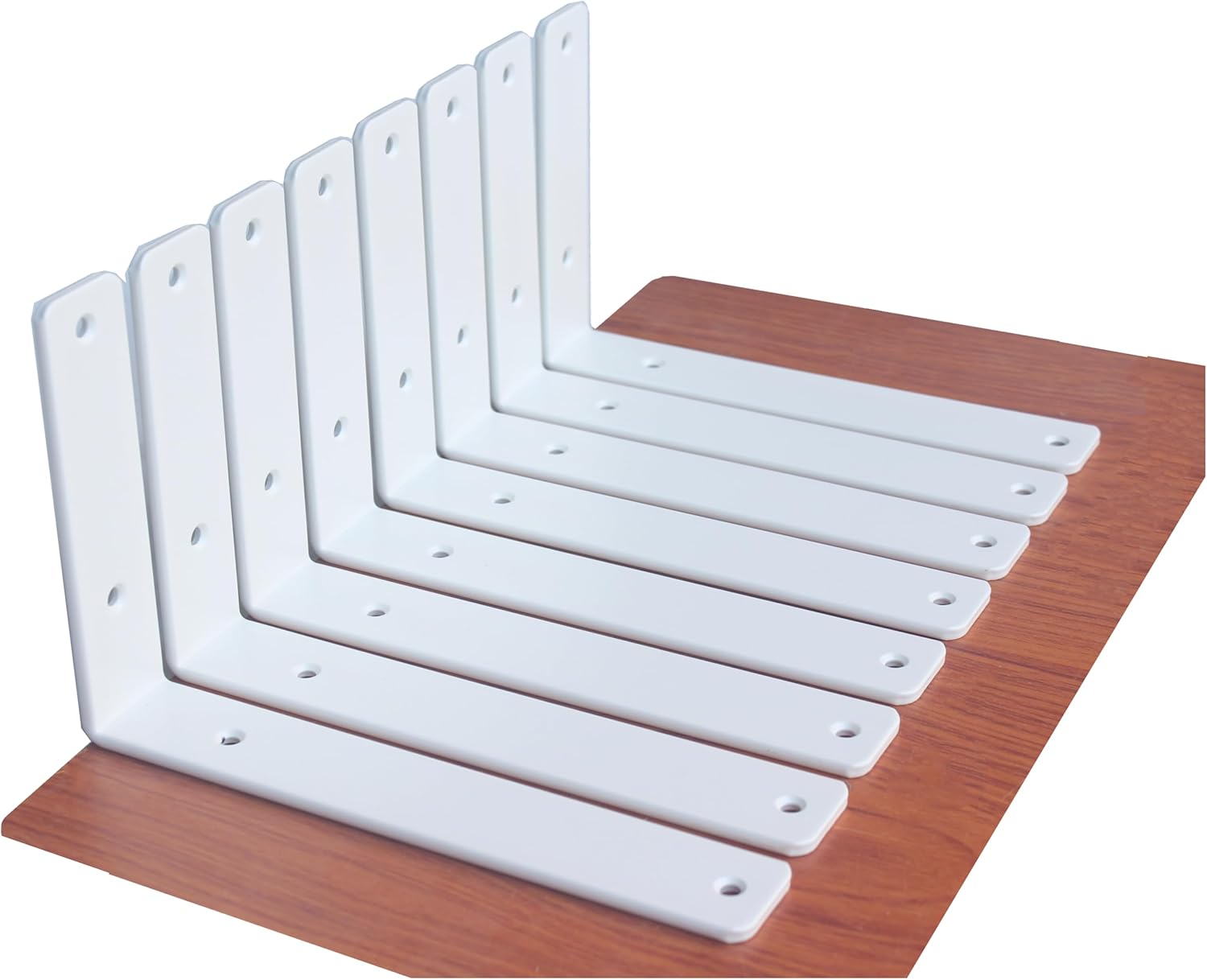 YANLIN-8 Pack - L 9" x H 6" x W1.5, 5mm Thick White L Shelf Bracket ...
