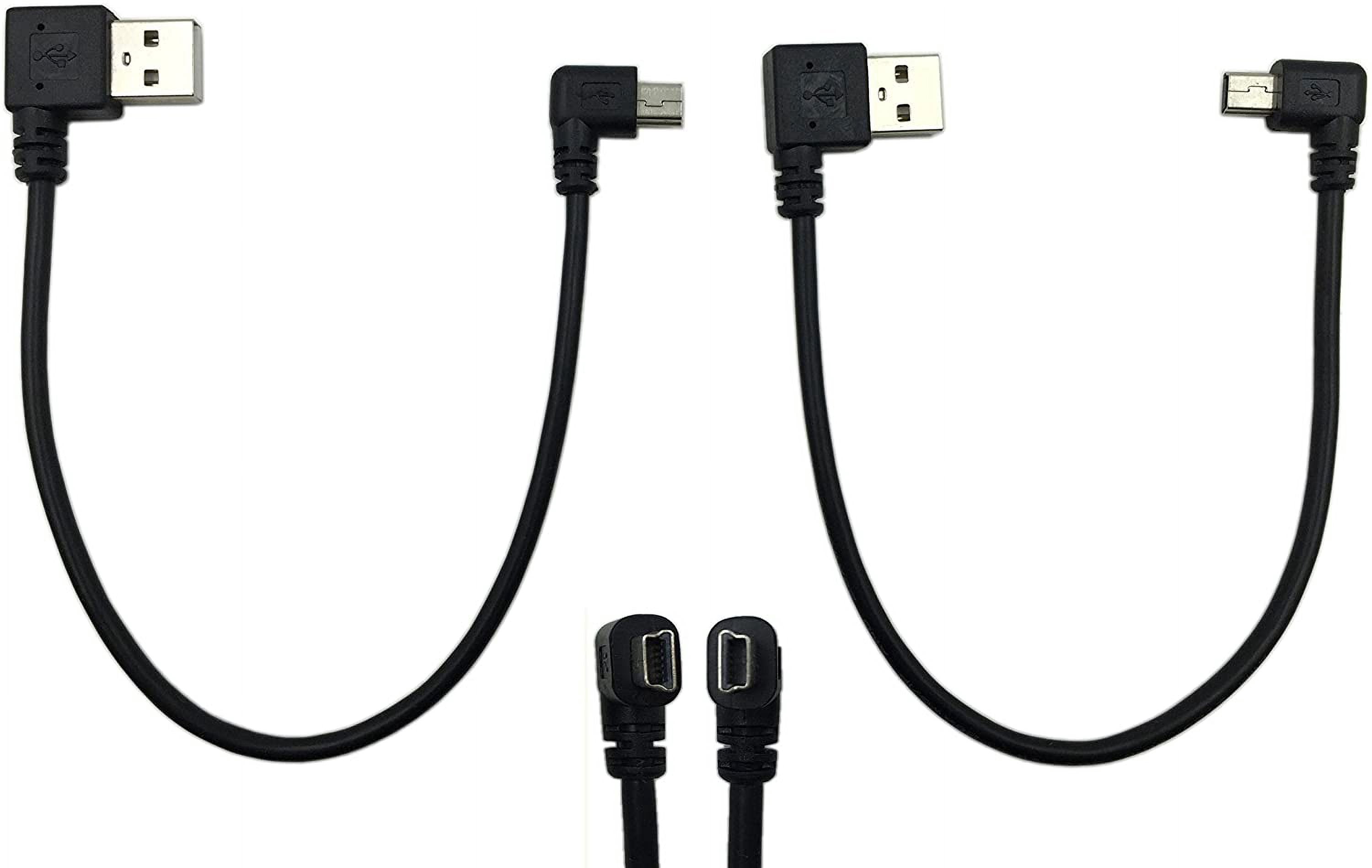 YANLIN-9Inch Mini USB Cable Combo Mini USB Right Angle & Left Angle ...