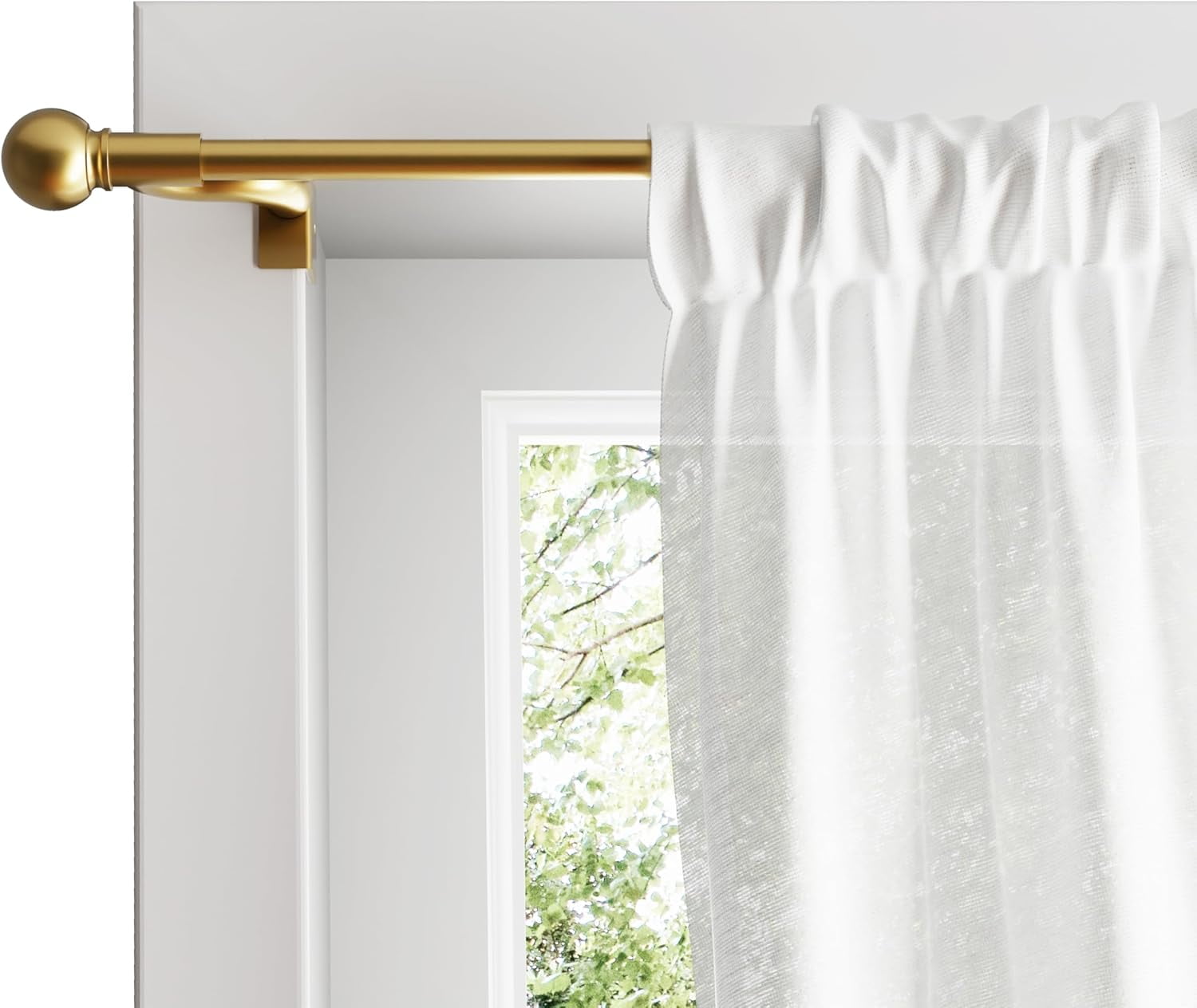 YANLIN-Adjustable Curtain Tension Rod for Windows, No Drill Expandable ...