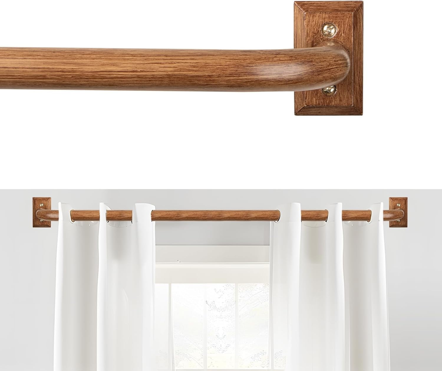 YANLIN-Boho Wrap Around Curtain Rod for Windows 28 to 60 Inch:Heavy ...
