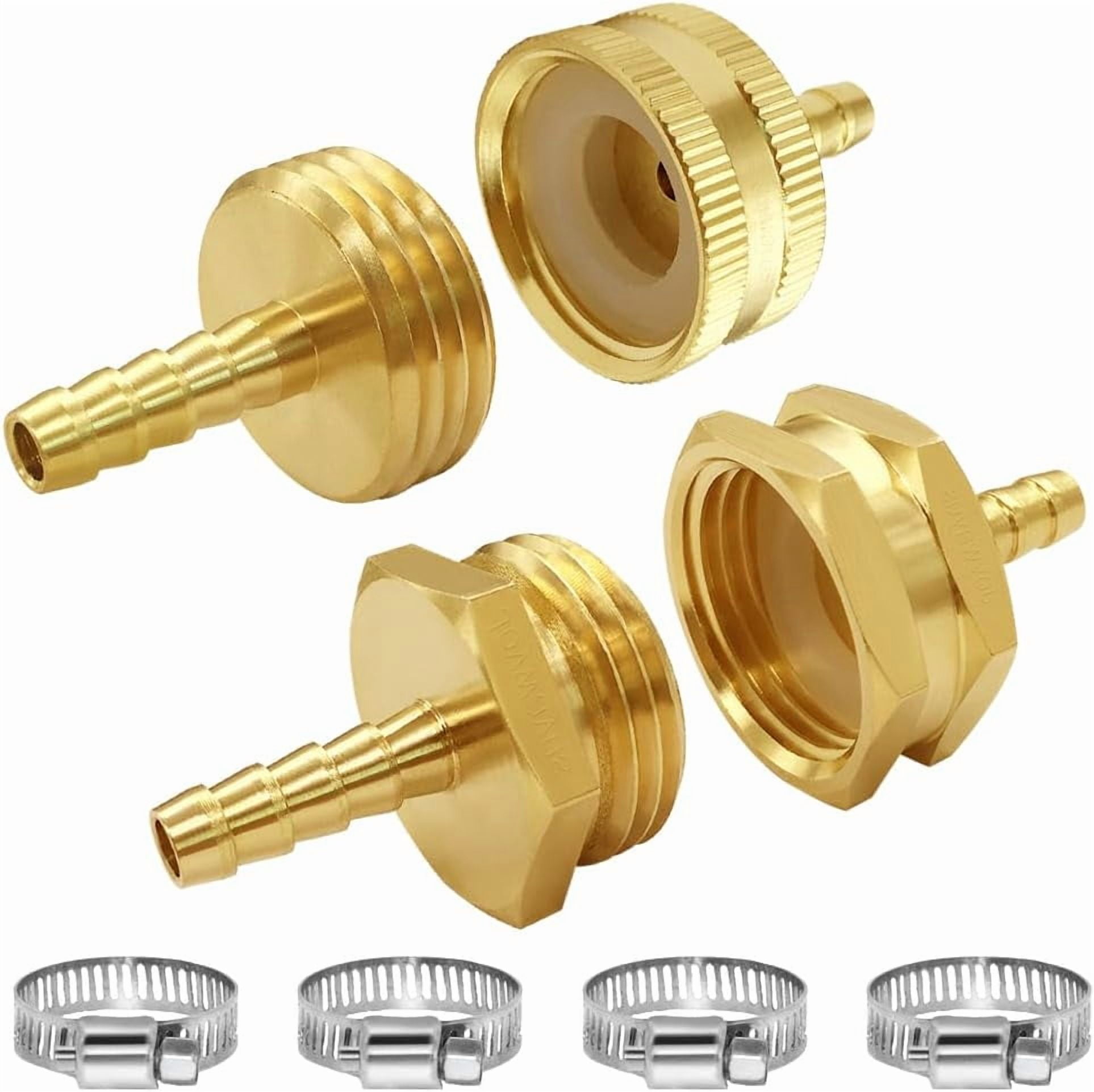 YANLIN-Brass 1/4" Barb x 3/4\u201cGHT Thread Swivel Knurling and Hex ...