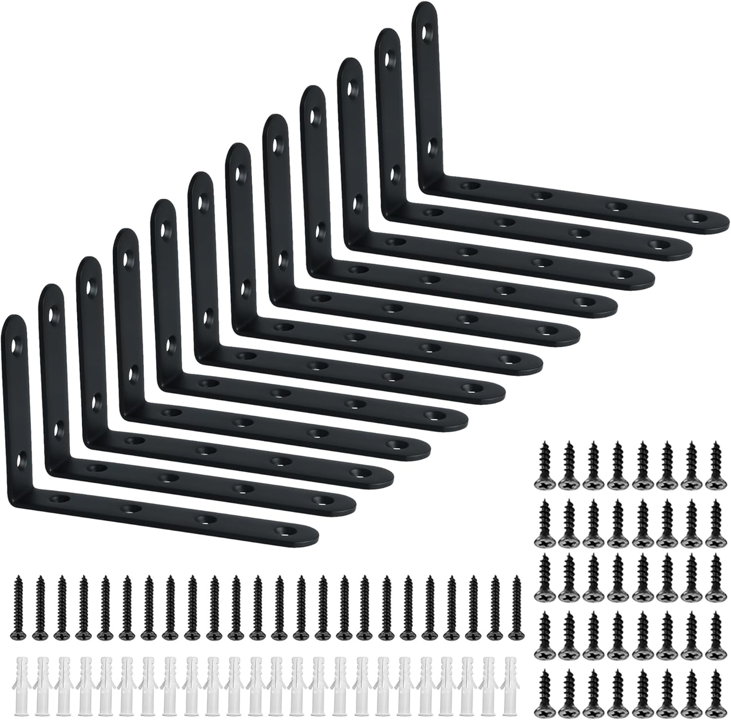 YANLIN-Floating Shelf Bracket,12Pcs Heavy Duty L Bracket Corner Brace,5 ...