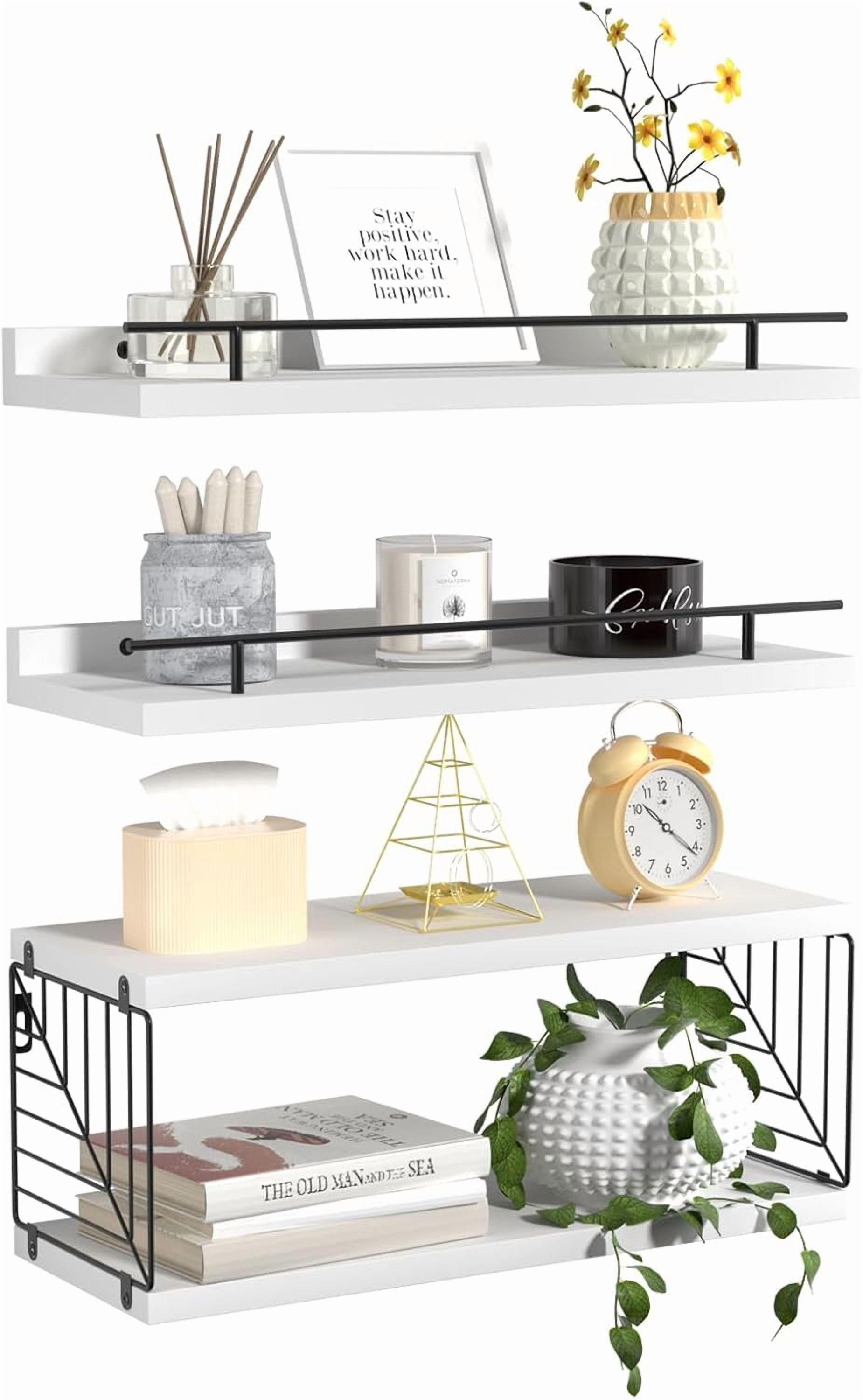 YANLIN-Floating Shelves for Wall, Floating Shelf for Bathroom Set of 3 ...