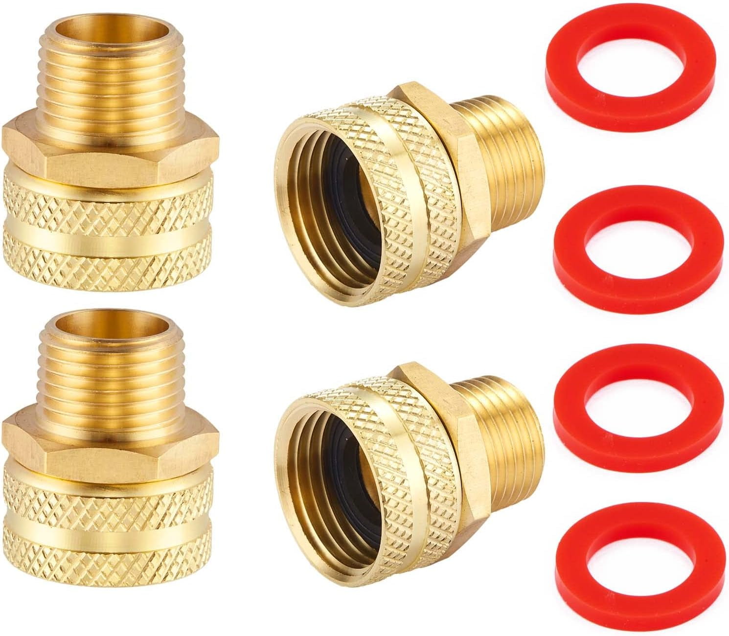 YANLIN-Lead-Free 4 PCS Swivel 3/4"GHT Female x 1/2"NPT Male Connector ...