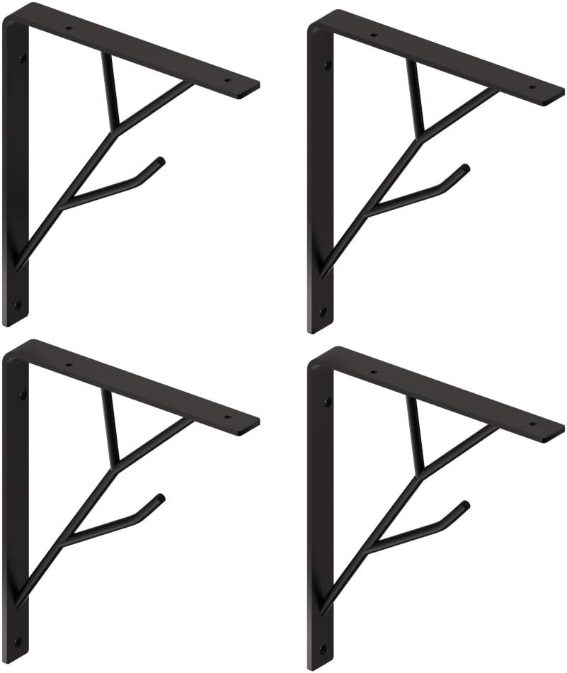 YANLIN-Mocomax 8 Inch Decorative Shelf Brackets, Heavy Duty Floating ...