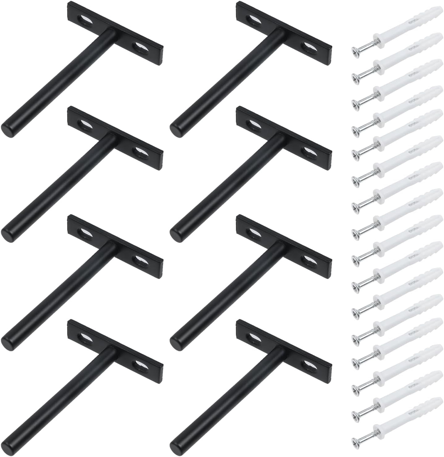 YANLIN-Set of 8 Floating Shelf Brackets, 4-Inch(Deep) Concealed Blind ...
