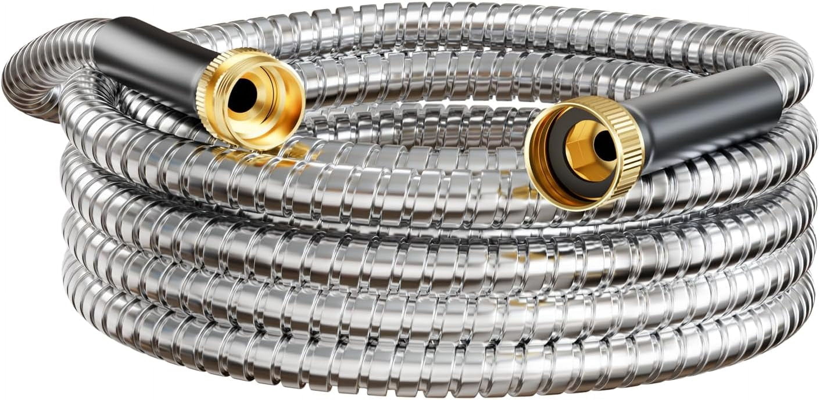 YANLIN-Short Garden Hose 10 ft, Male to Female Heavy Duty Stainless ...
