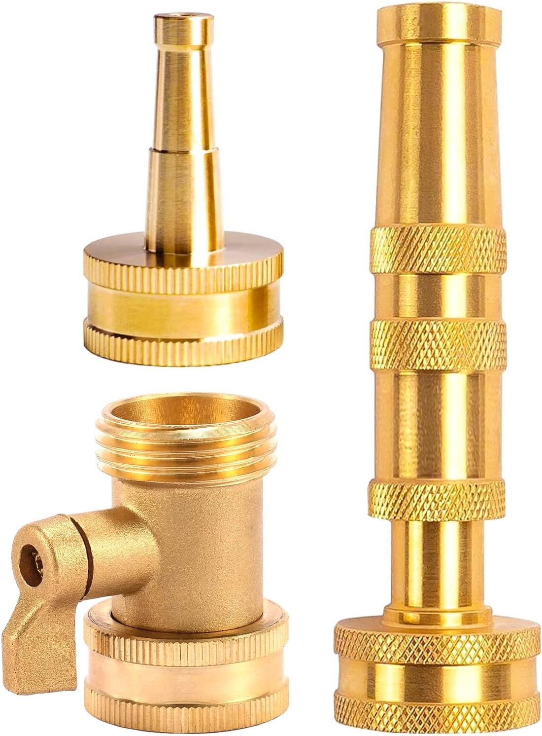 YANLIN-Solid Brass Heavy Duty Adjustable Twist Hose Nozzle, Jet Sweeper ...
