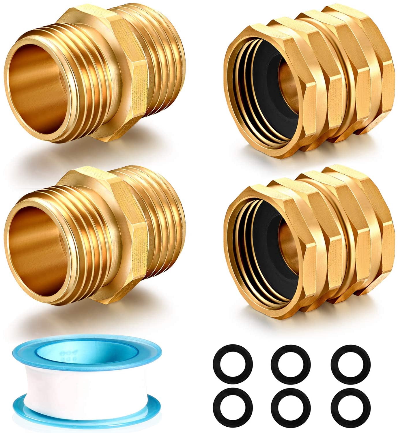 YANLIN-Solid brass Garden Hose Fittings Connectors Adapter Heavy Duty ...