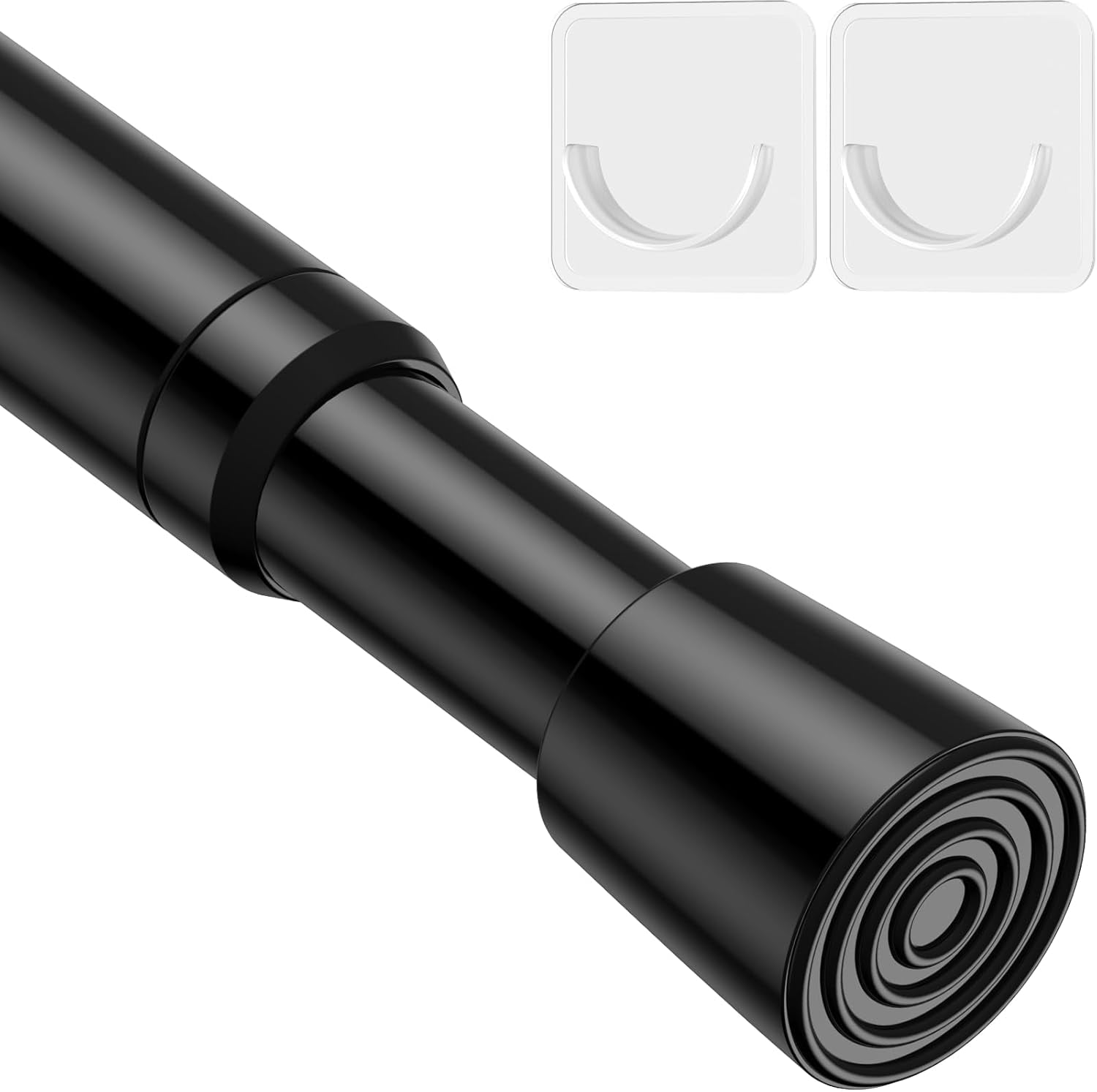 YANLIN-Spring Tension Curtain Rod for Windows 26 to 39 inch Black Small ...