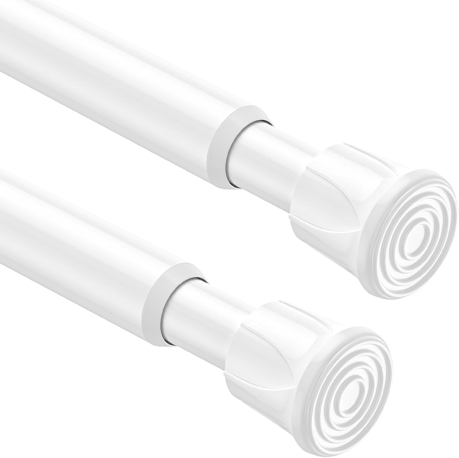 YANLIN-Tension Rods 28 to 48 Inch, 2Pcs White Spring Tension Curtain ...