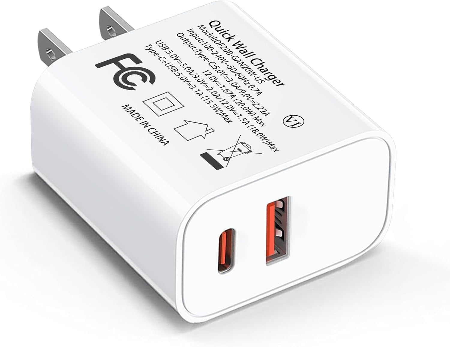 YANLIN-USB Charger BlockPD20W USBC Charger Block & USB Fast Charging ...