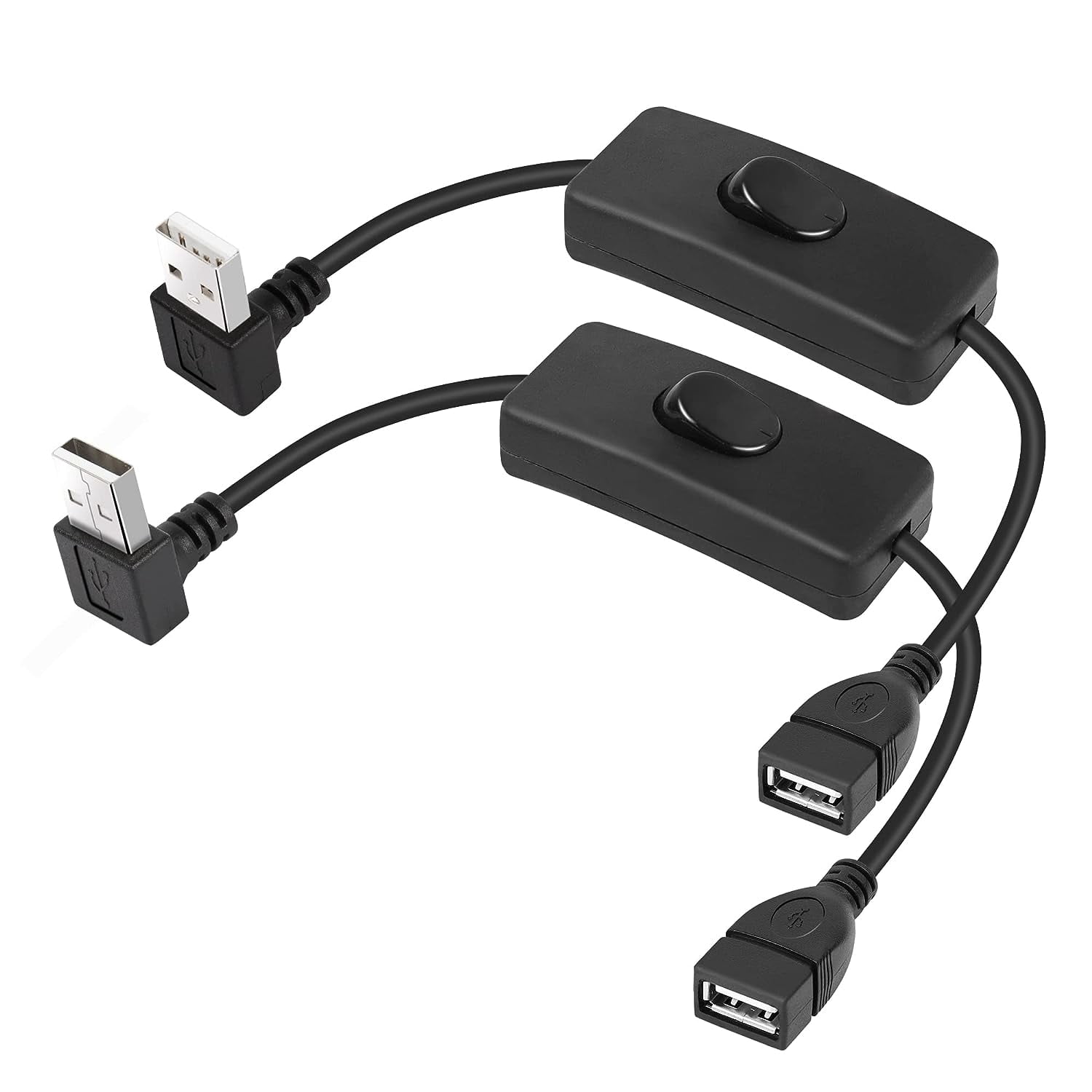 YANLIN-USB Short Cable with On/Off Switch,2 Pack 1FT 90 Degree Up ...