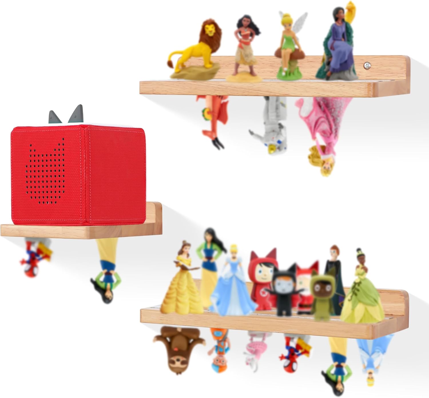 YANLIN-for Tonie Shelf Magnetic,Oak for Toniebox Figures Storage, Wall ...