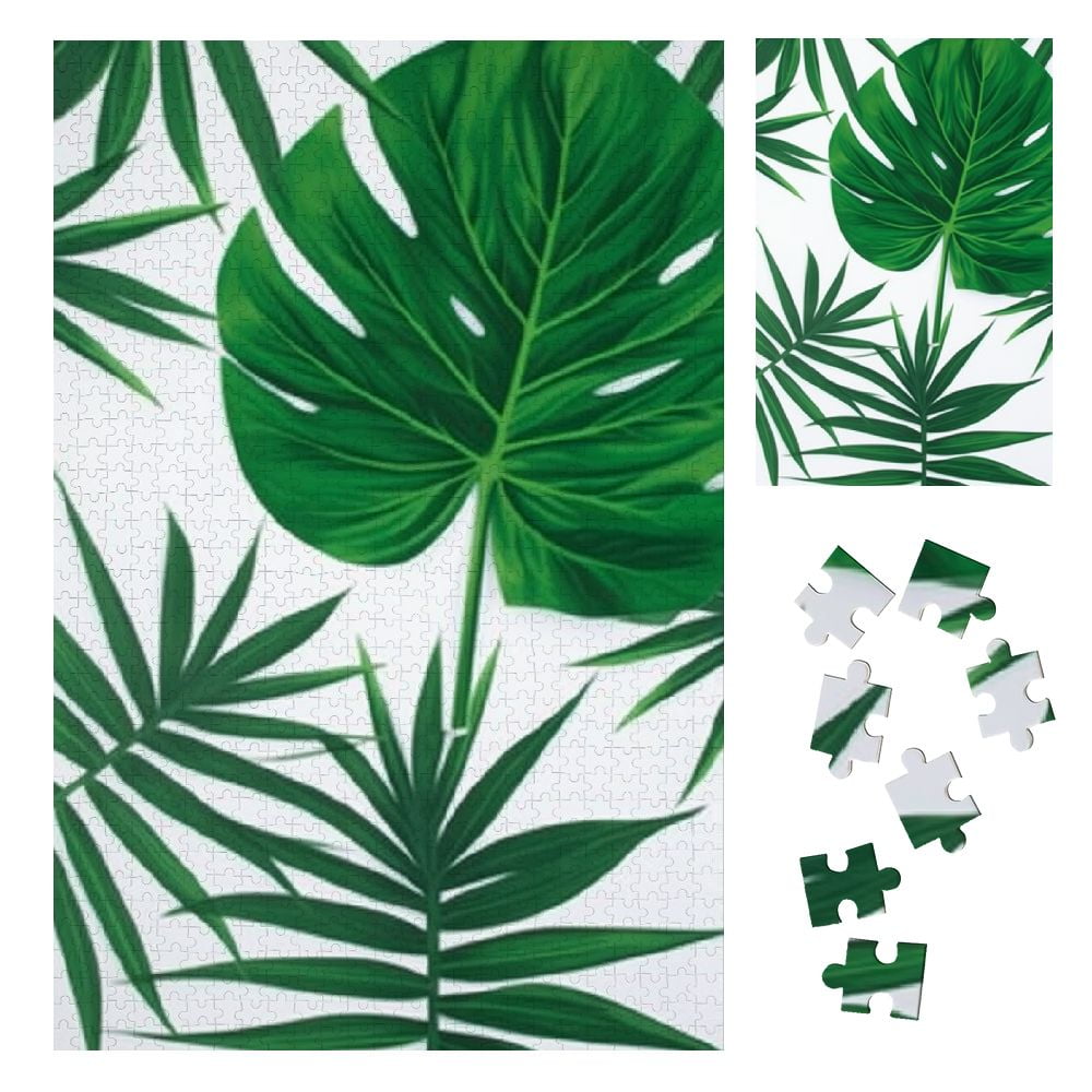 YANMS Palm Leaf Wooden Jigsaw Puzzle Vertical Challenging Difficult ...