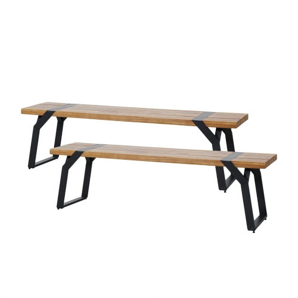 YANSHE 2 Pcs Garden Modern Picnic Bench, Patio Furniture Long Bench ...
