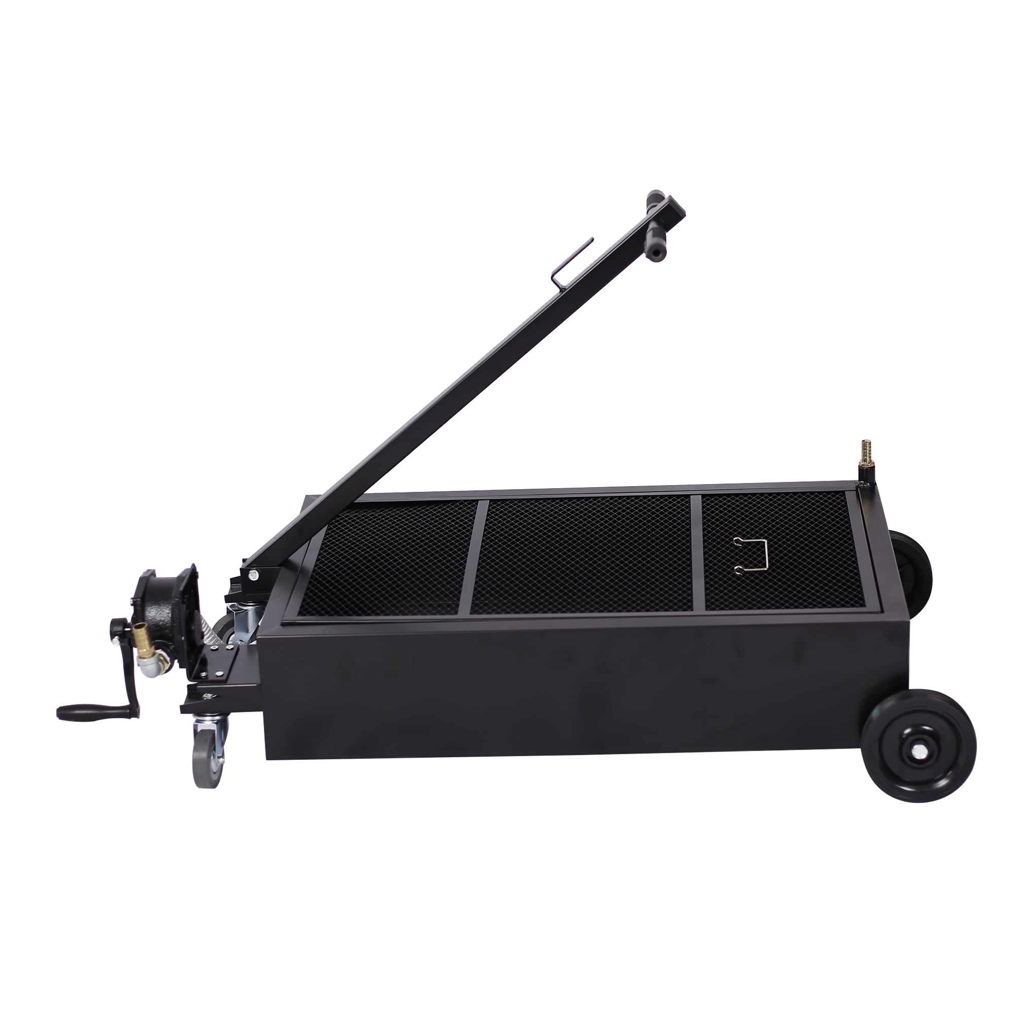 YANSHE 25 Gallon Low Profile Roll Around Oil Drain Pan With Pump & 7FT ...