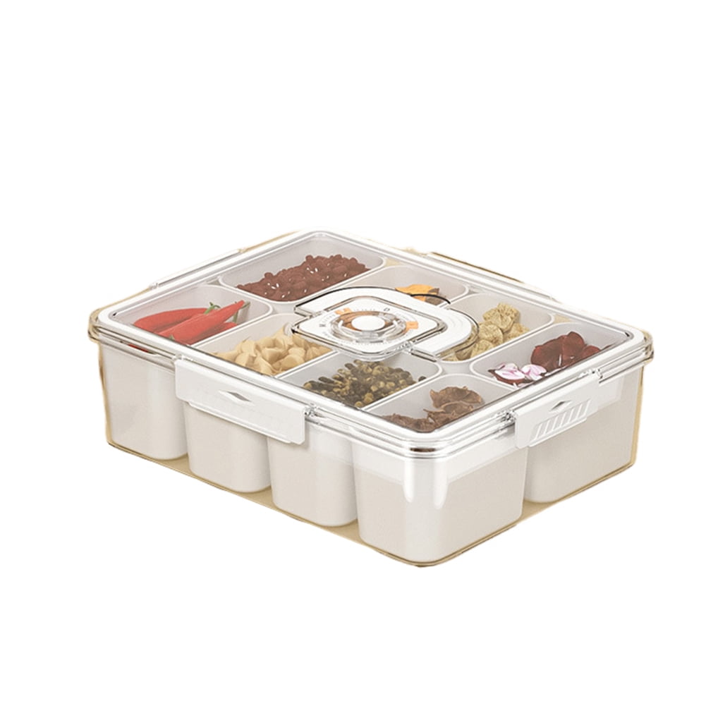 YANSHE Large Snack Box, Divided Serving Tray With Lid, Charcuteries Container For Portable Snack ...