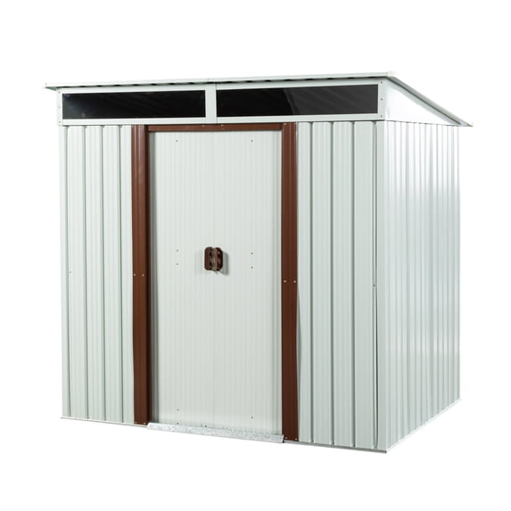 YANSHE Outdoor Storage Shed With Lockable Sliding Doors And Window ...