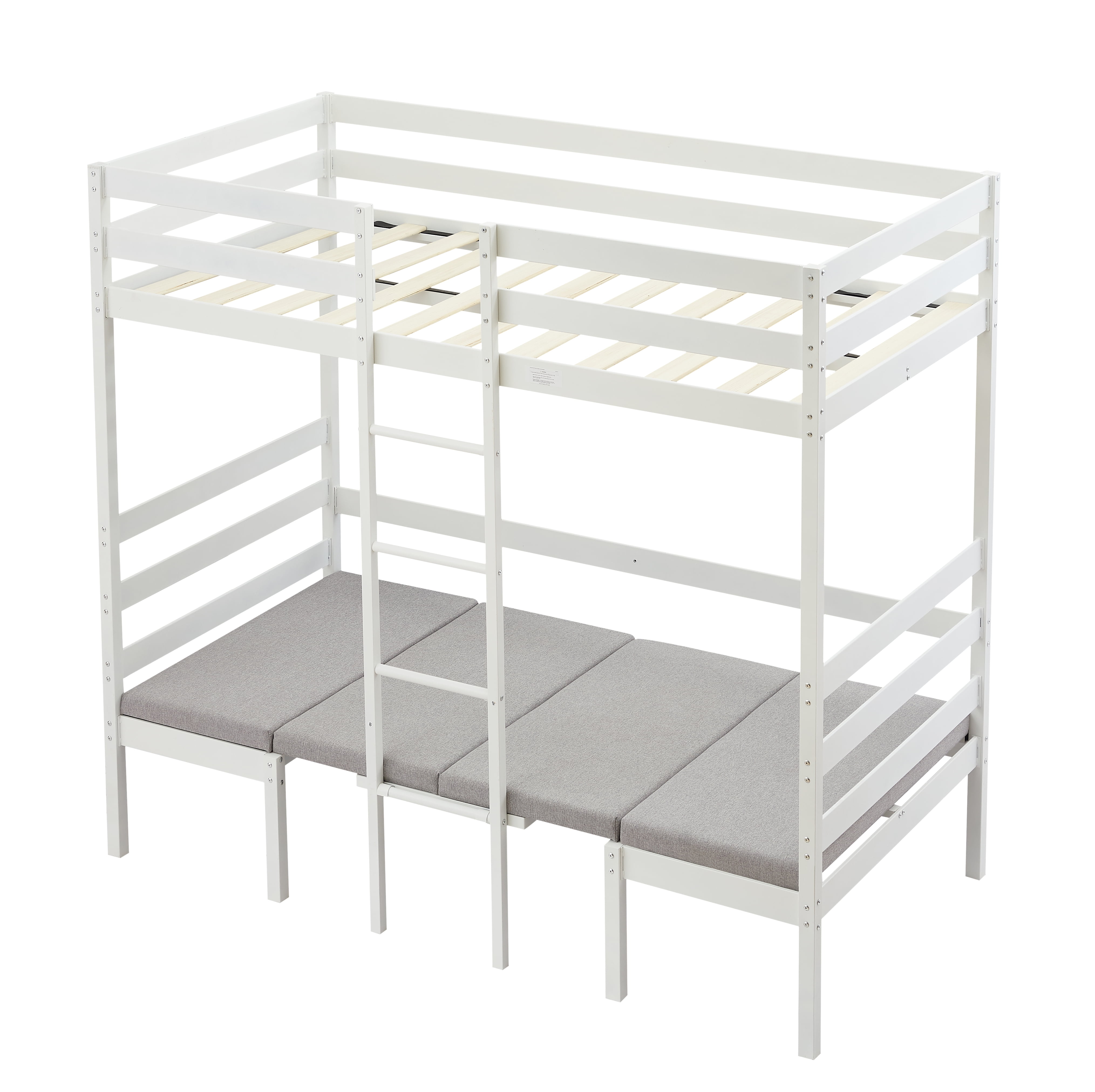 YANSHE Twin Over Twin Bunk Bed, Twin Loft Bed With Guardrail, Open ...