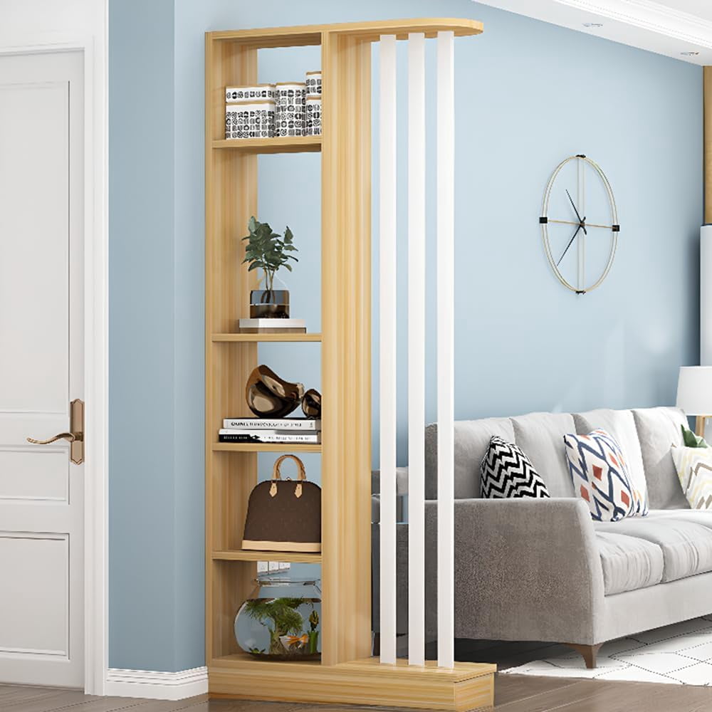 YANSHEN Modern Wall Room Divider Entry Hall Storage Rack Wood Separator ...