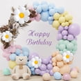 YANSION Pastel Birthday Decorations Pastel Balloon Arch Kit With Dasiy ...