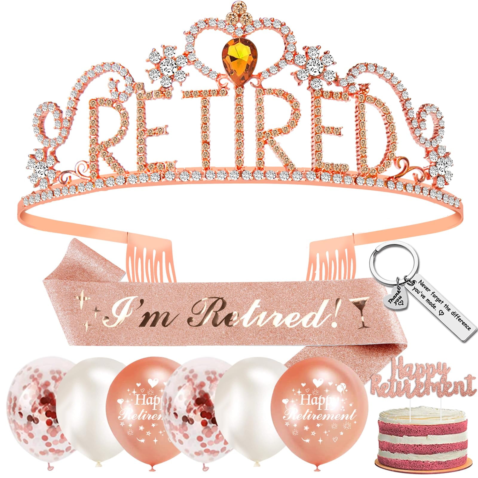 YANSION Retirement Gifts for Women, Retirement Decorations Rose Gold ...