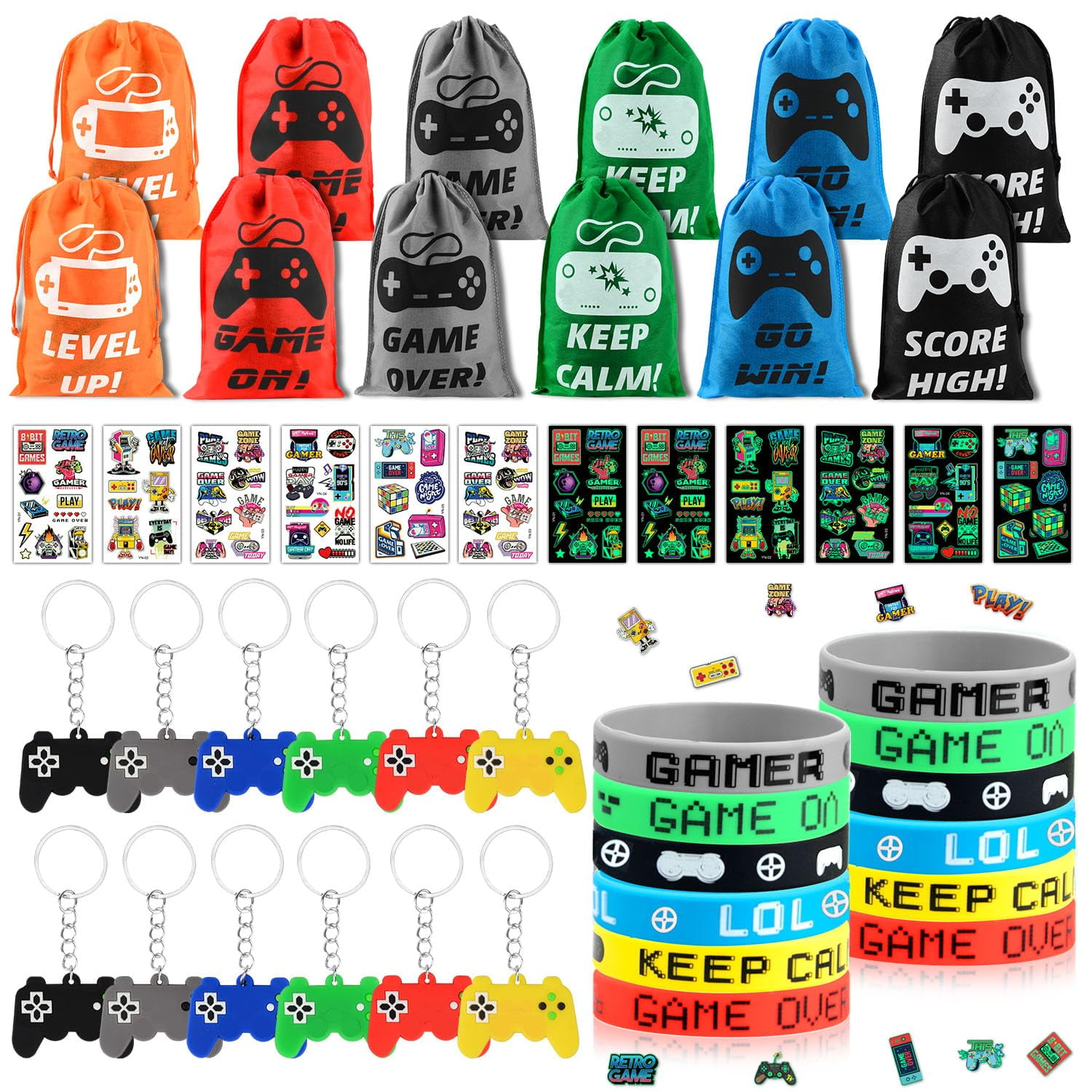 YANSION Video Game Party Bag Fillers, 48PCS Gaming Party Favors with ...