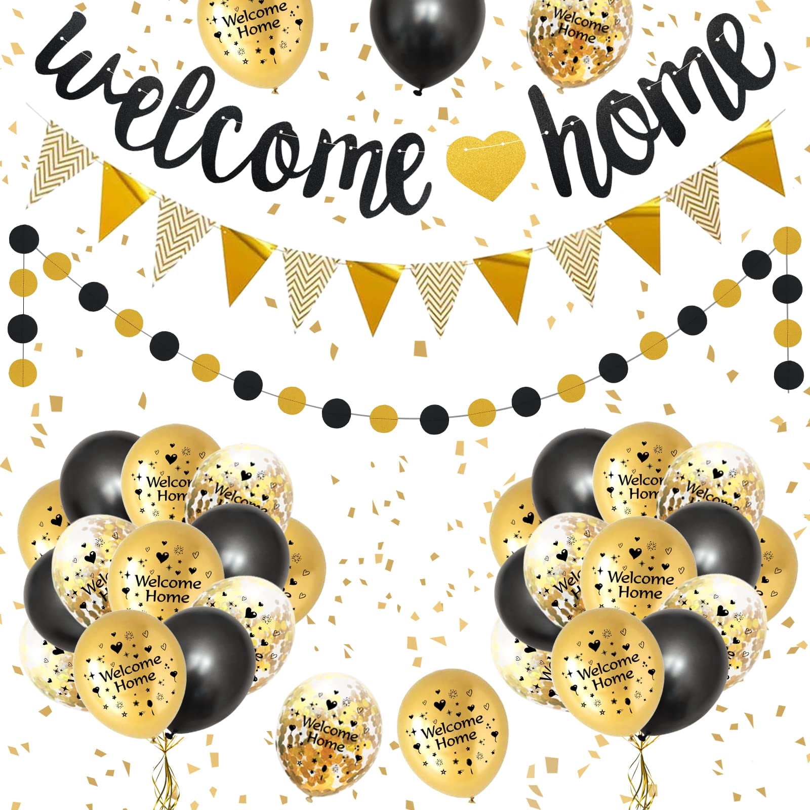 YANSION Welcome Home Decorations, Welcome Home Banners and Balloons Set ...
