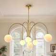 YANSUN 6-Light Gold LED Pendant Light with G9 Base, Statement Ceiling ...