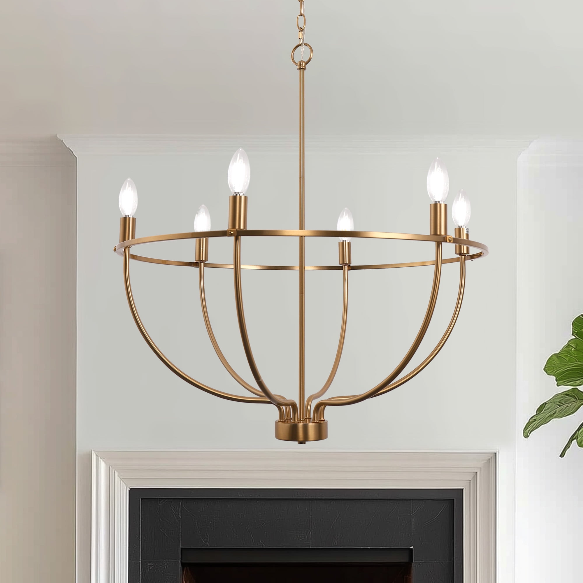 YANSUN 6-Light Industrial Chandelier, E12 Base, Modern Farmhouse ...