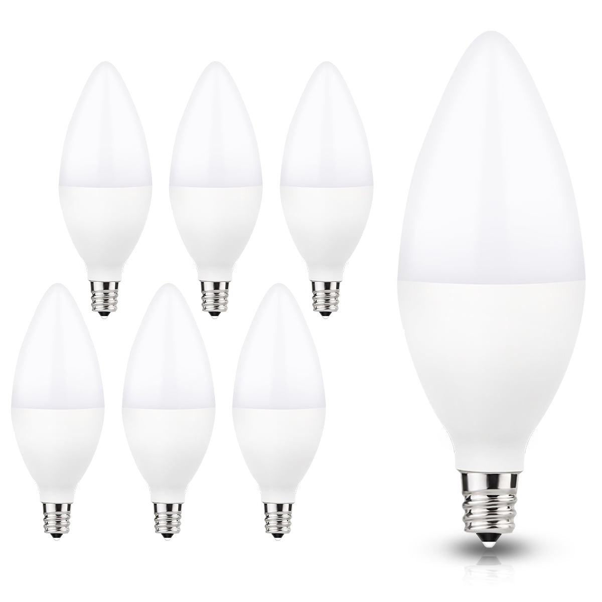 E12 Candelabra LED Light Bulbs, 6 Watts (60W Equivalent), Daylight ...