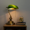YANSUN Retro Glass Desk Lamp, Traditional Table Lamp with Green Retro ...