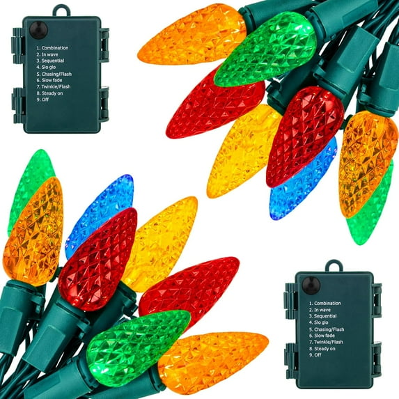 YANTON C6 LED Christmas String YANTONs - 2 Pack 20ft 60LED Battery ...