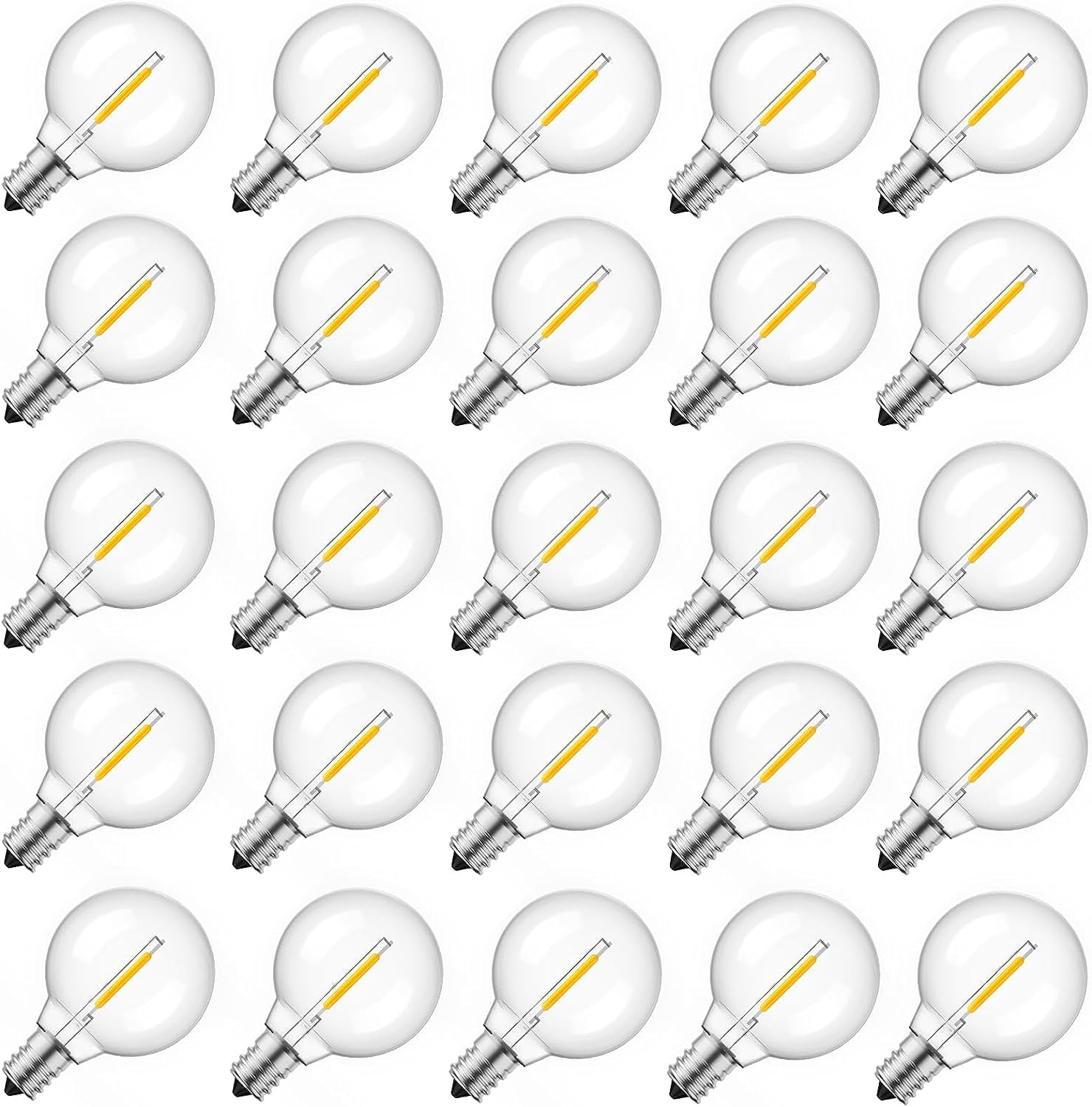 YANTON G40 Replacement YANTON Light Bulbs, 25 Pack Clear YANTON Bulb ...
