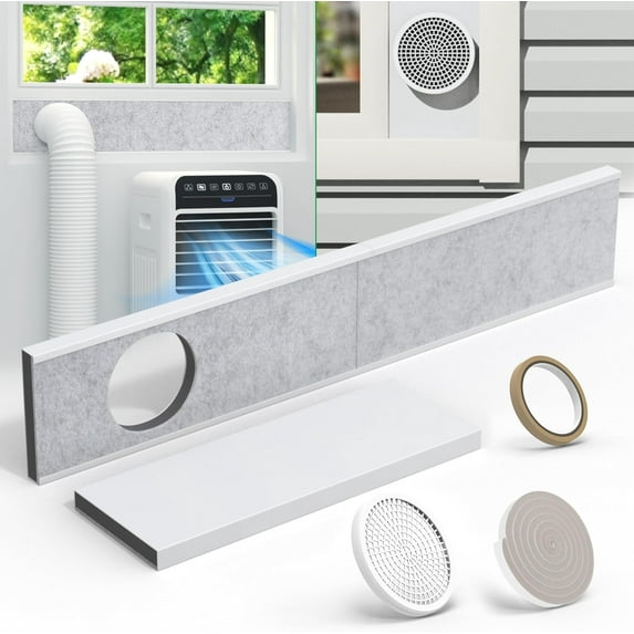 YANTON Portable Air Conditioner Window Vent Kit with Insulation Foam ...