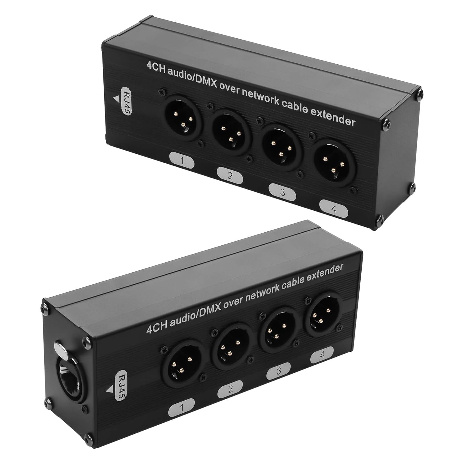 YANTONG 2PCS 4-Channel DMX XLR to Ethernet Extender Male to RJ45 ...