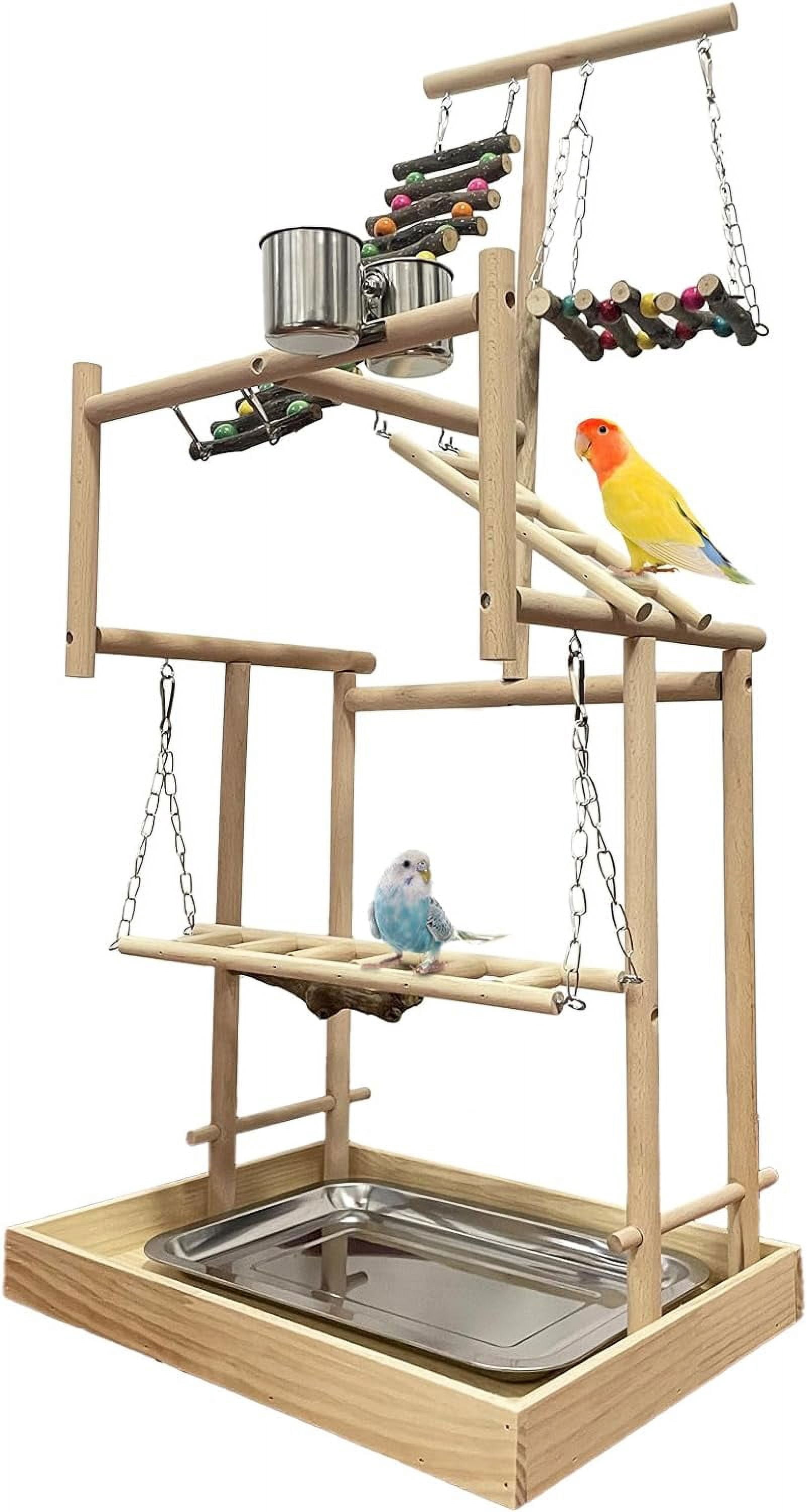 YANTONG 4 Layers Large Bird Playground 32" H Pet Parrot Playstand Gym ...