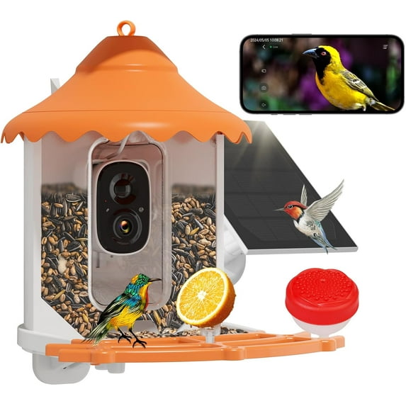YANTONG Bird Feeder with Camera, 2.5L Large Capacity, AI Identify 11000 ...
