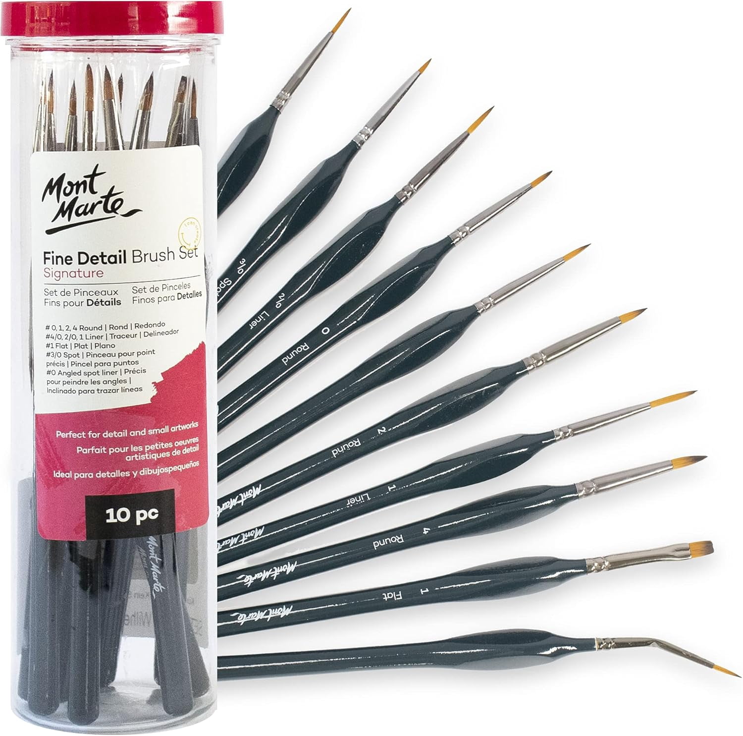 YANTONG Fine Detail 10pc Taklon Brush Set - Walmart.com