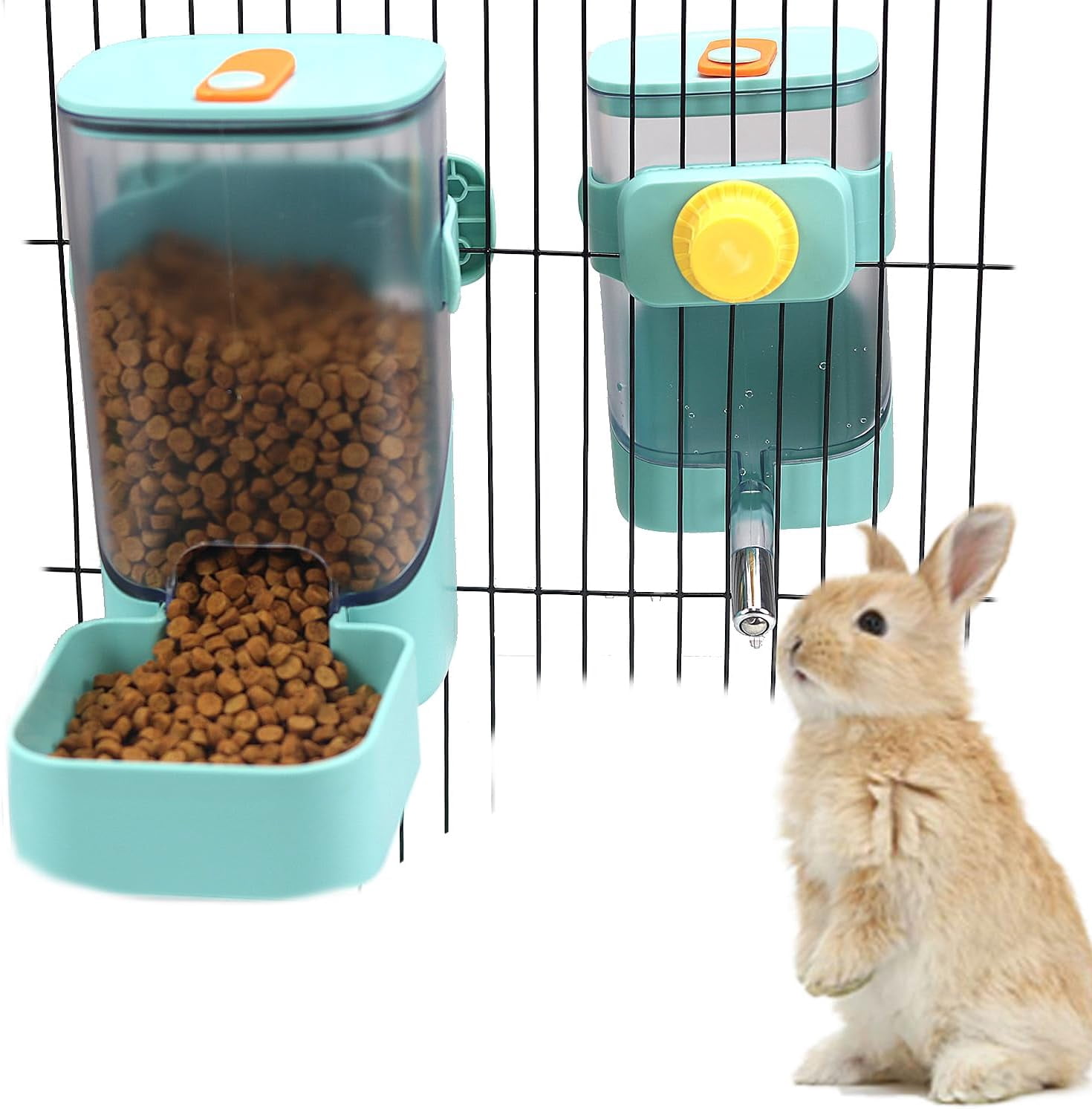 YANTONG Rabbit Food Water Dispenser, 24oz No Drip Bunny Water Feeder ...