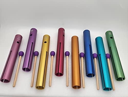 YANTRA 8 Chakra Full Set of Tuning Pipes Wah Wah Tubes Includes Soul Purpose with 8 Mallets ...