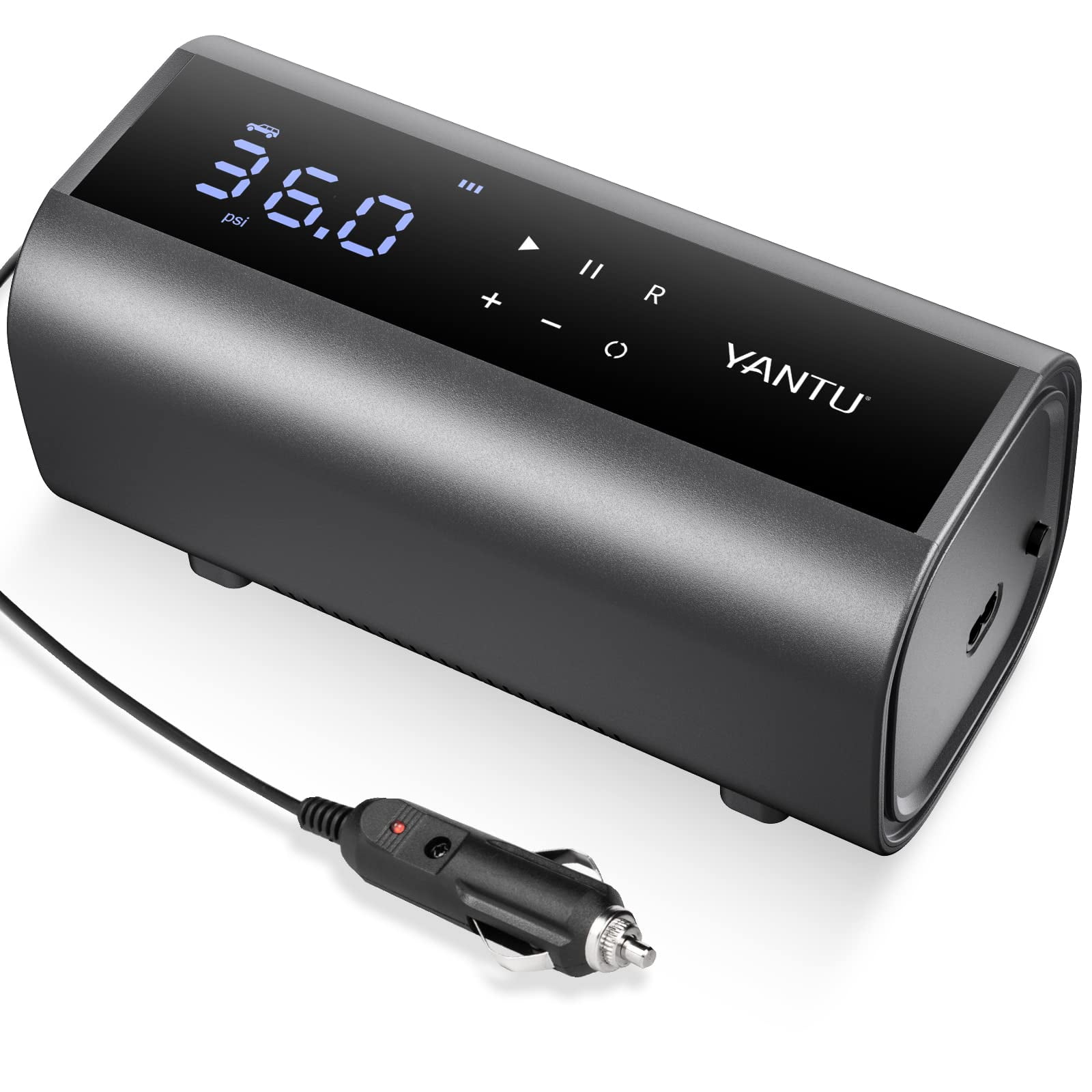 YANTU AC/DC Portable Air Compressor Tire Inflator for Home 110V & Car 12V, Wired Electric Car ...