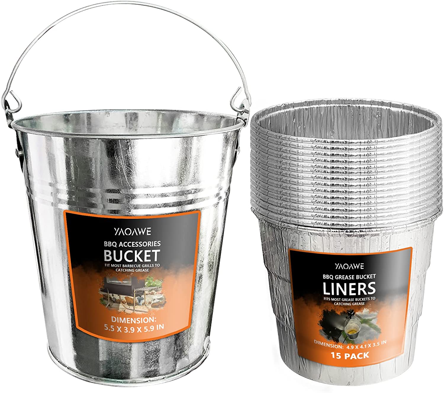 Traeger Pellet Grills Aluminum Grease Bucket Liners (5-Pack) - Walmart.com