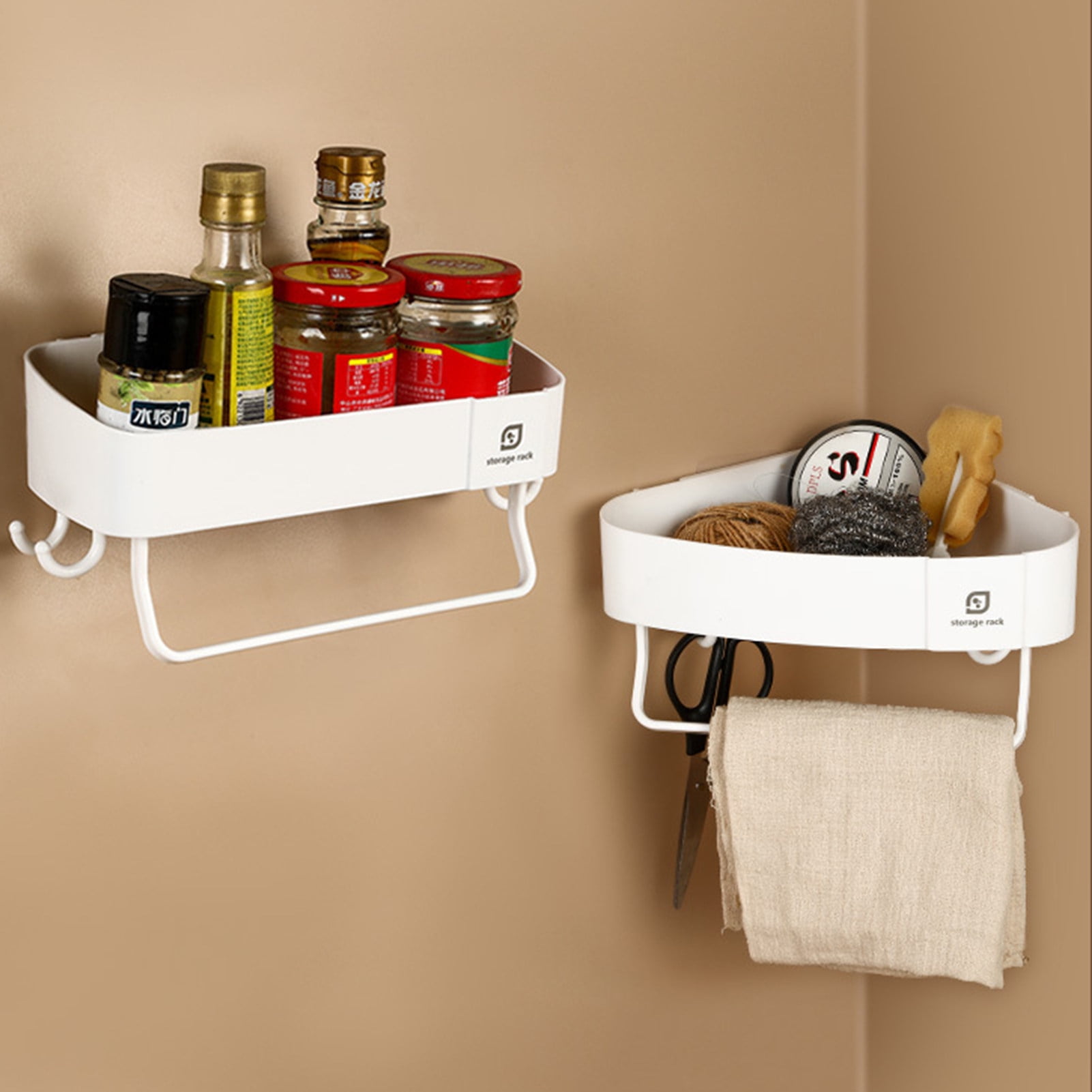 YAOMOBB Storage Rack Multi functional Wall mounted Kitchen Storage Rack ...