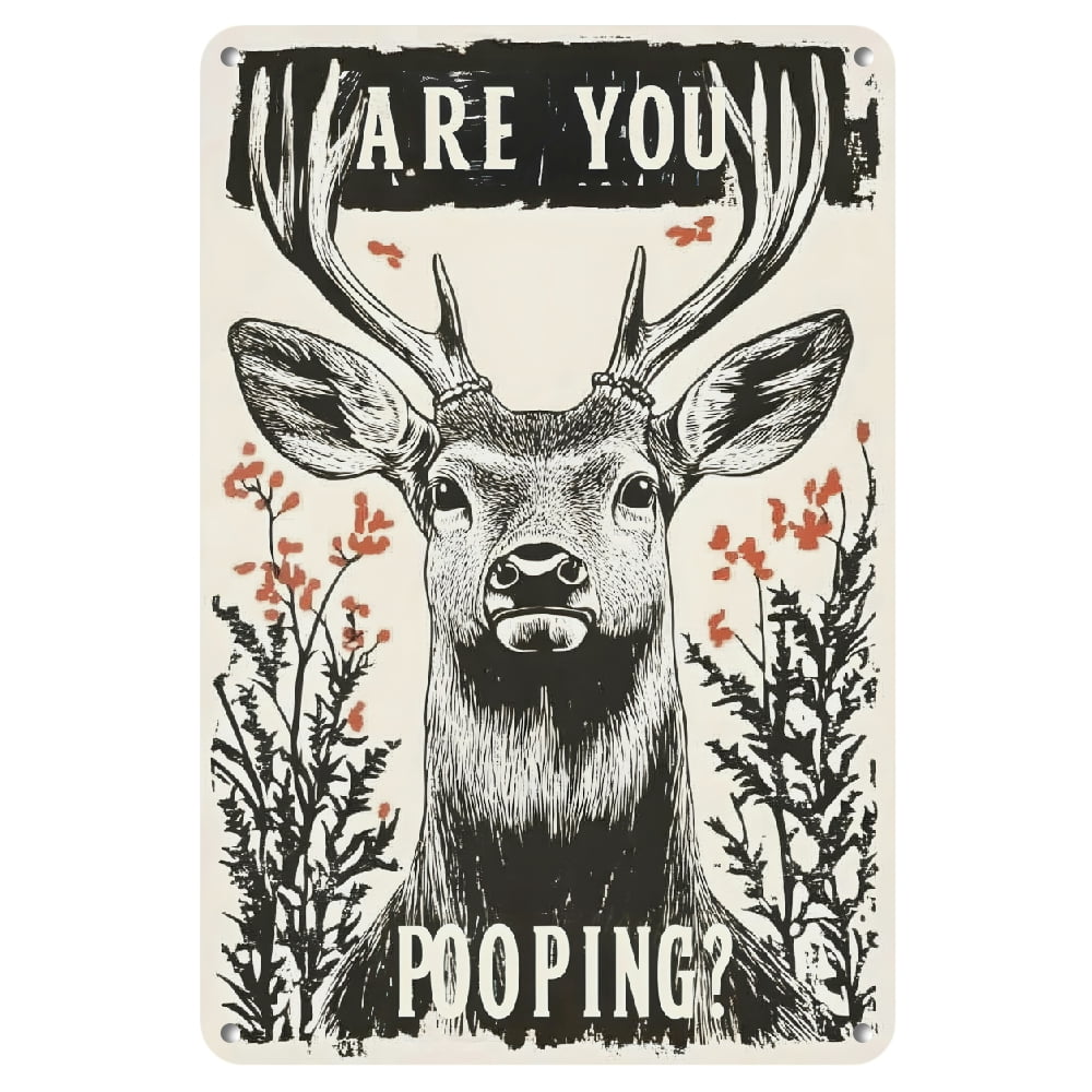 YAOPIN "Are You Pooping?" Deer Humor - Vintage Rustic Metal Sign, 8x12 ...